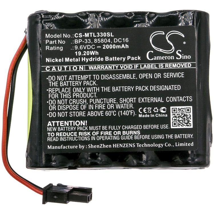 Martel 85804 BP-33 DC16 Battery Replacement for BetaGauge 330 ...
