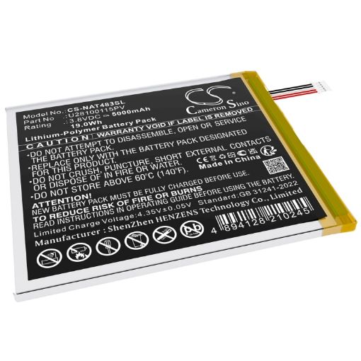 Replacement Battery for Onn U28100115PV 100071483 Surf 8" 3rd Gen ...